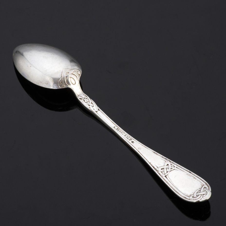 Ложка кофейная с изящным декором в стиле модерн, металл, Clement Berg ...