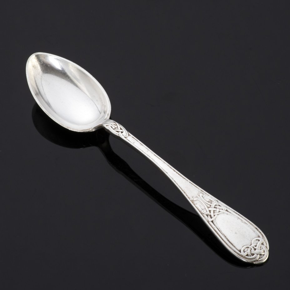 Ложка кофейная с изящным декором в стиле модерн, металл, Clement Berg ...