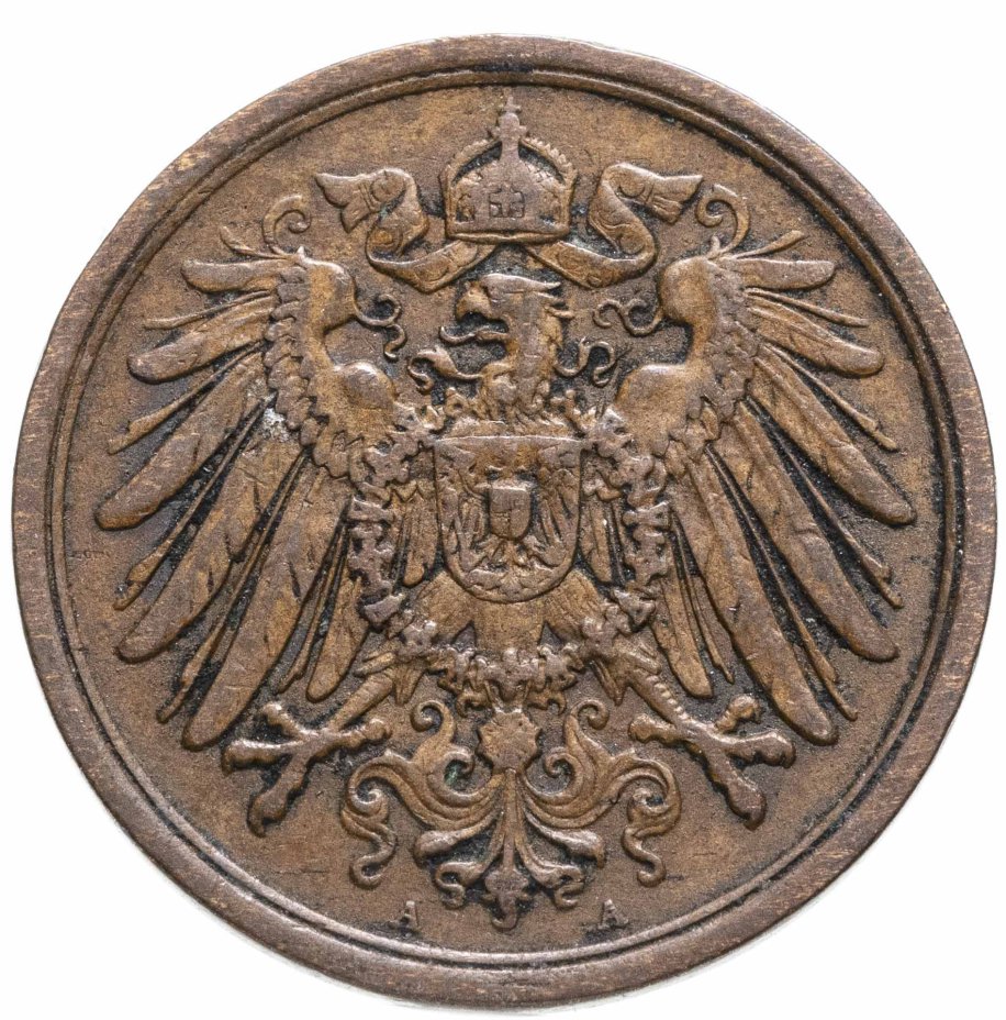 Монета германская Империя 2 пфеннига (pfennig) 1907 "А" - Берлин ...
