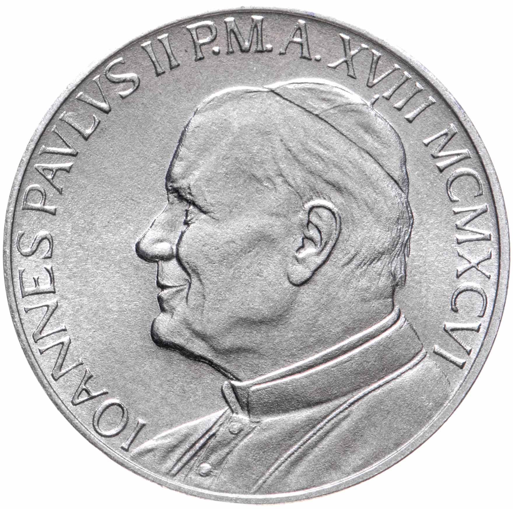 Монета Ватикан 10 лир (lire) 1996 стоимостью 2350 руб.