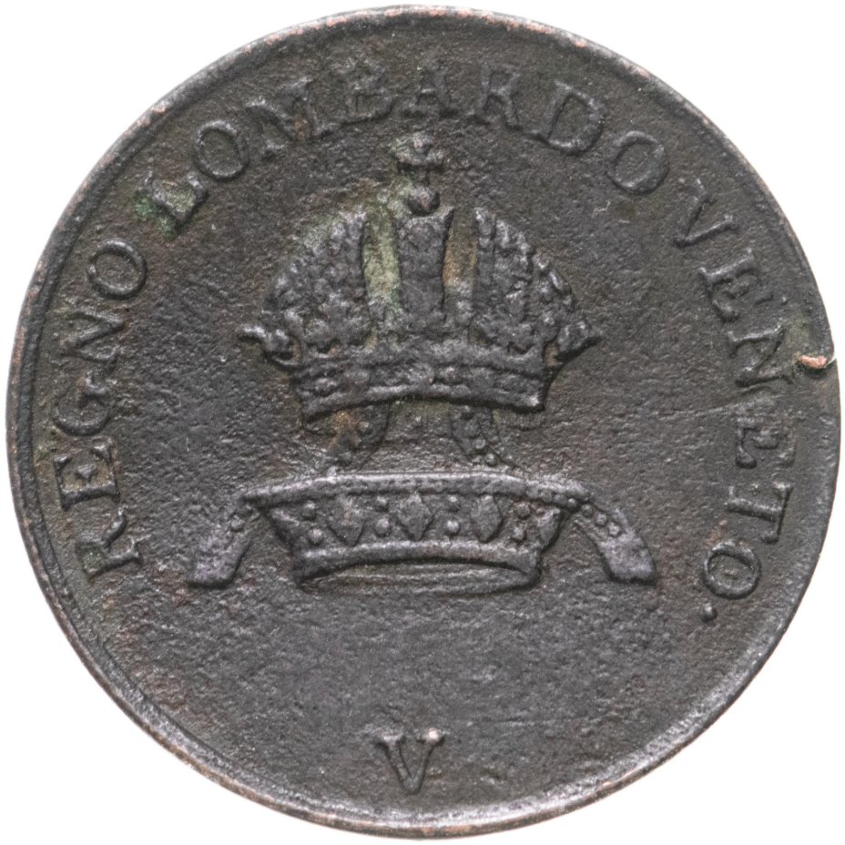 Монета ломбардия-Венеция 1 чентезимо 1822 стоимостью 1138 руб.