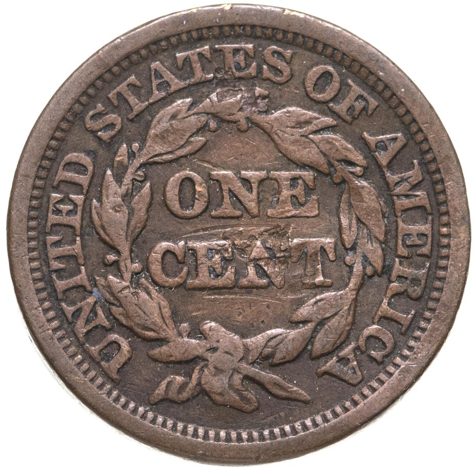 Монета США 1 цент (cent) 1848 Liberty Head Cent стоимостью 4944 руб.