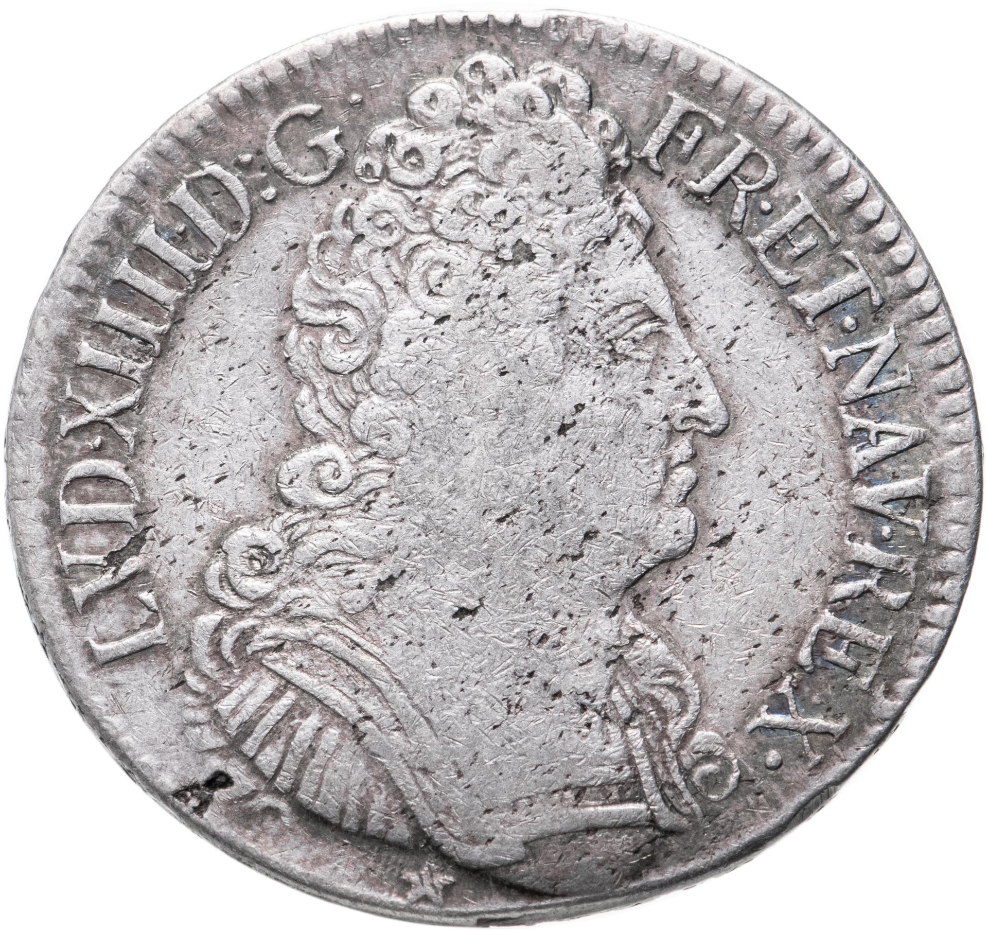 Франция 1 экю 1709 Людовик Xiv король Франции знак монетного двора