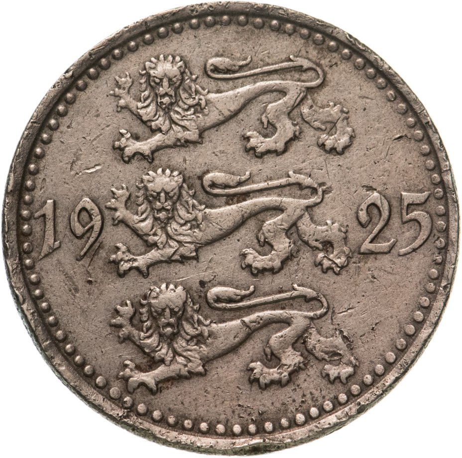 Монета эстония 10 марок (marka) 1925 стоимостью 1666 руб.