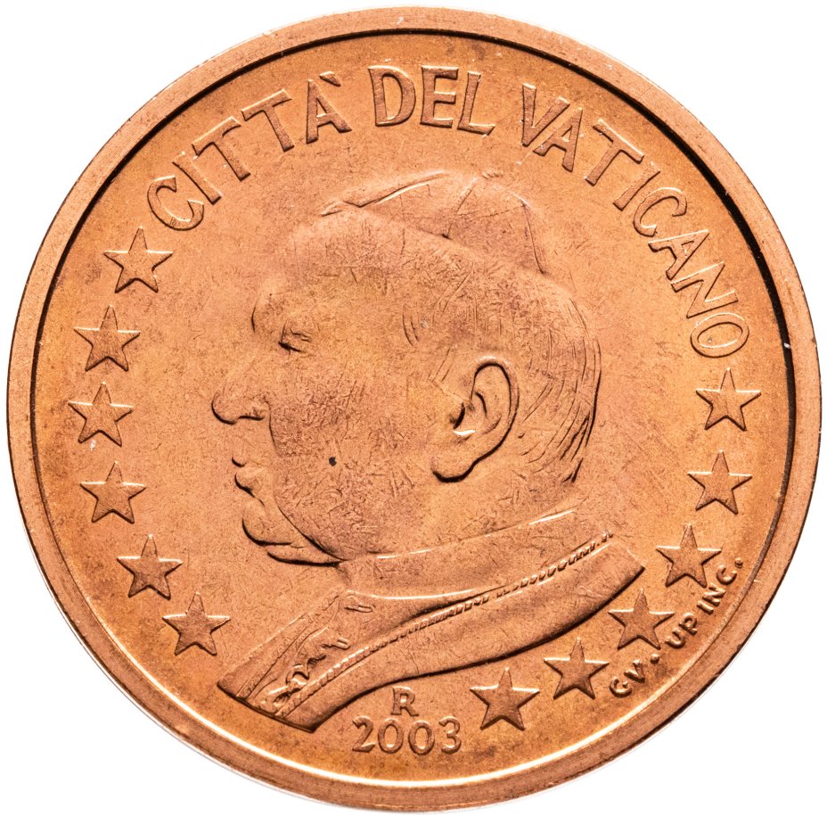 Монета Ватикан 2 цента (cents) 2003 "Портрет Папы Иоана Павла II ...
