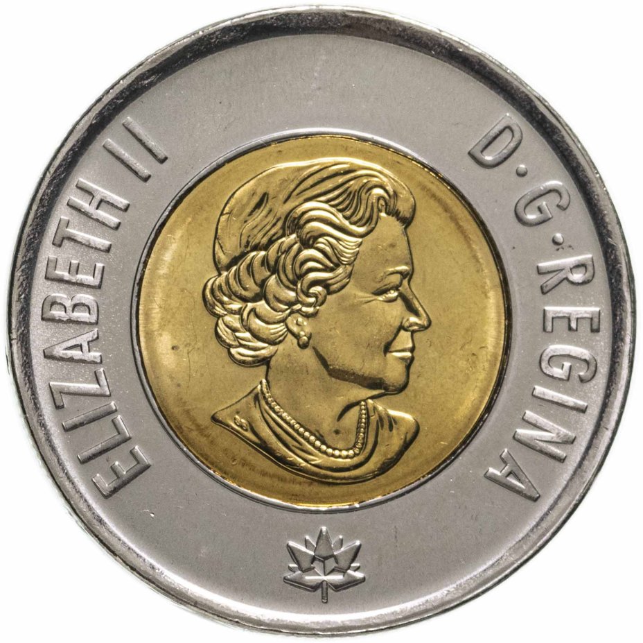 Монета Канада 2 доллара 2017 "Северное сияние" (цветная) стоимостью ...