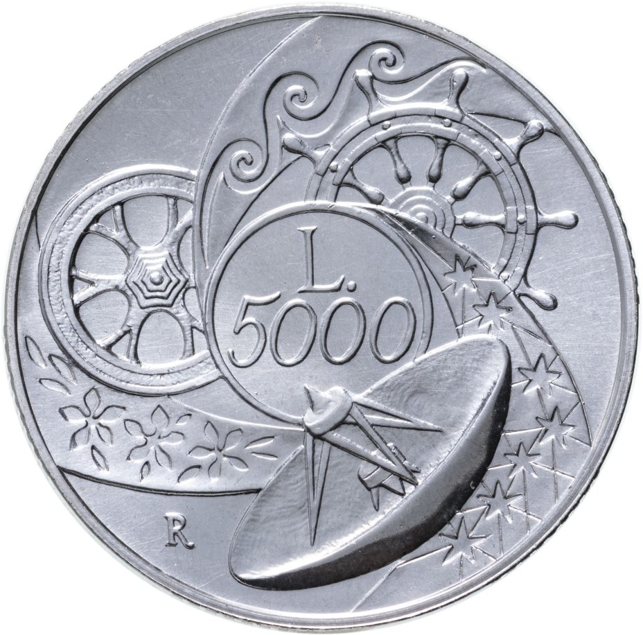 Монета Италия 5000 лир 1999 "Миллениум - Земля" стоимостью 4500 руб.