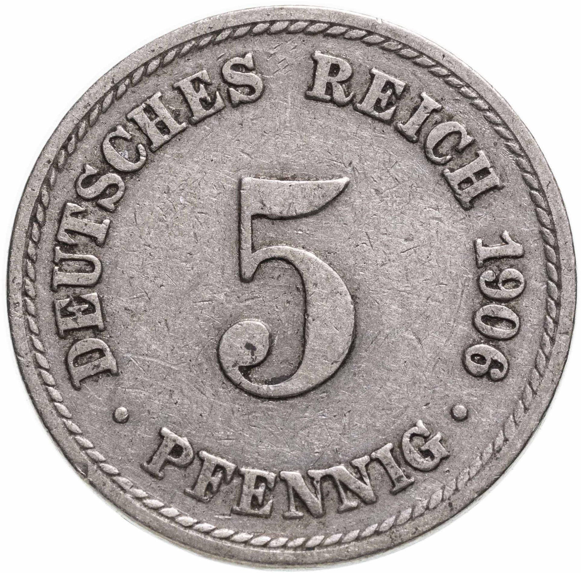 Германия 5 пфеннигов (pfennig) 1906 знак монетного двора: "A" - Берлин ...