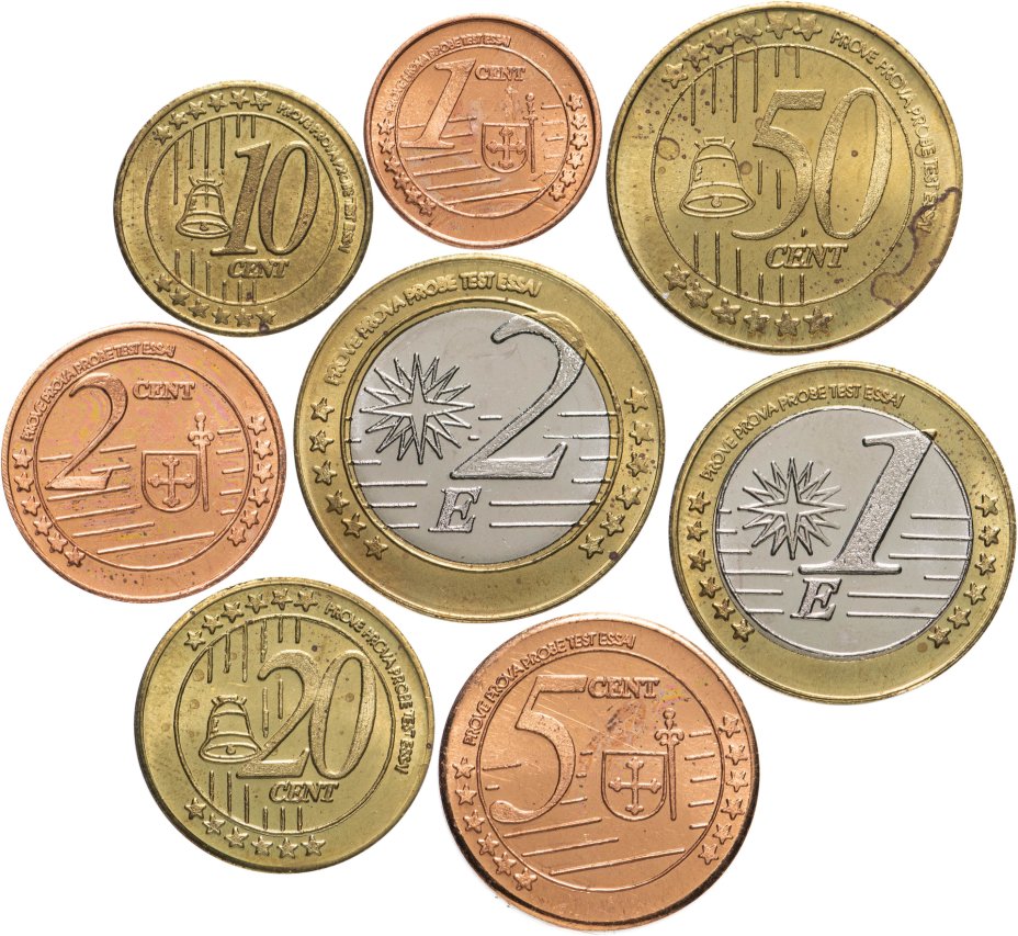 Грузия набор из 8 жетонов евро (euro-token) 2004 стоимостью 1704 руб.