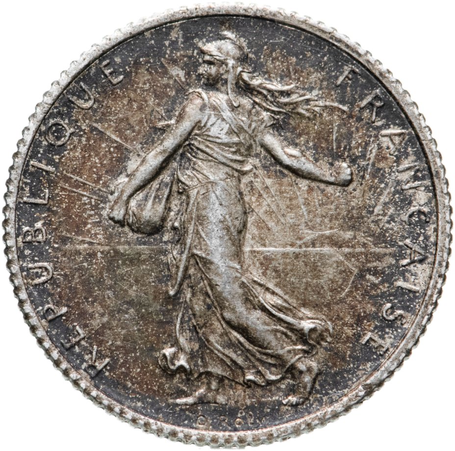 Монета Франция 1 франк 1918 стоимостью 1377 руб.