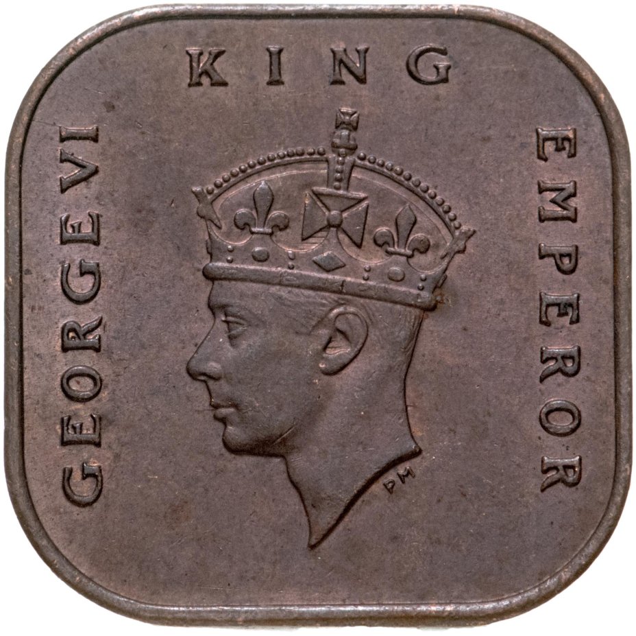 Монета малайя 1 цент (cent) 1943 стоимостью 450 руб.