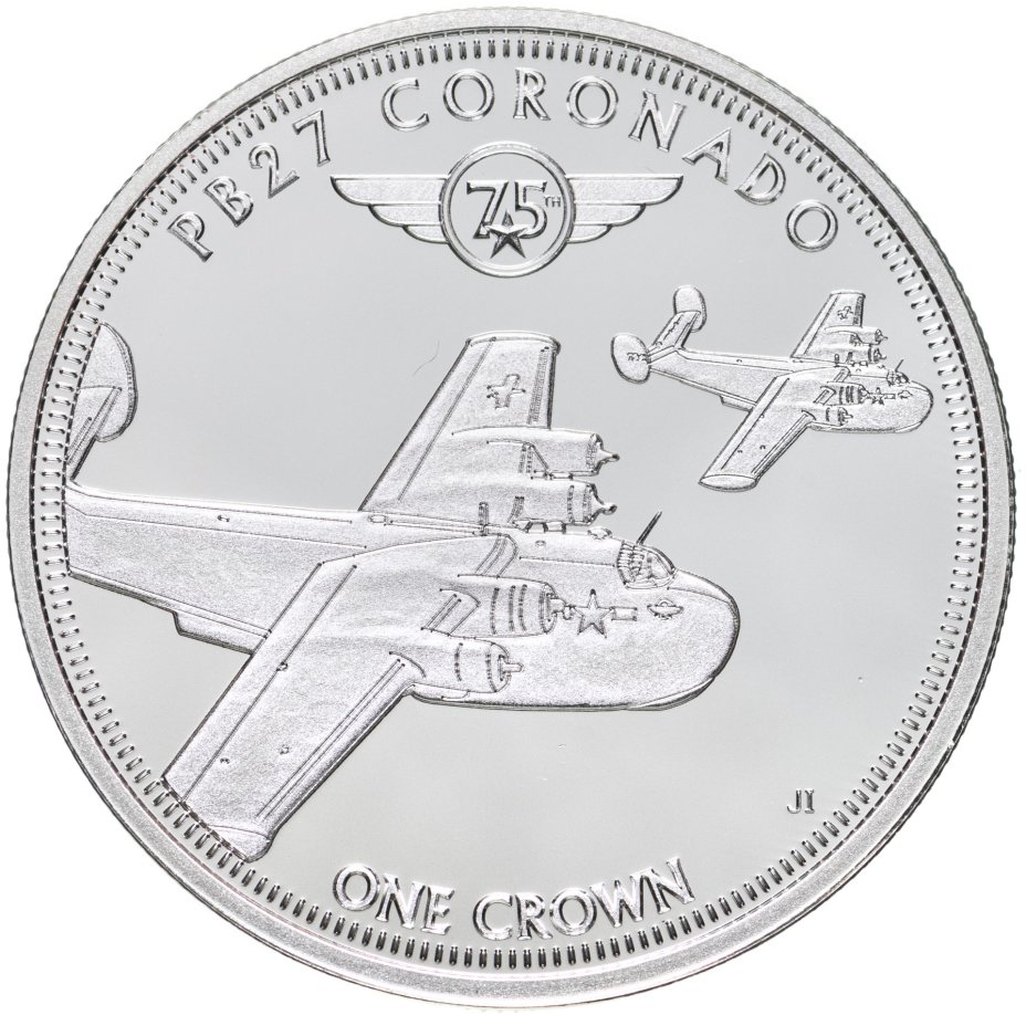 Монета тристан-да-Кунья 1 крона 2016 "75 лет бомбардировщикам Второй ...