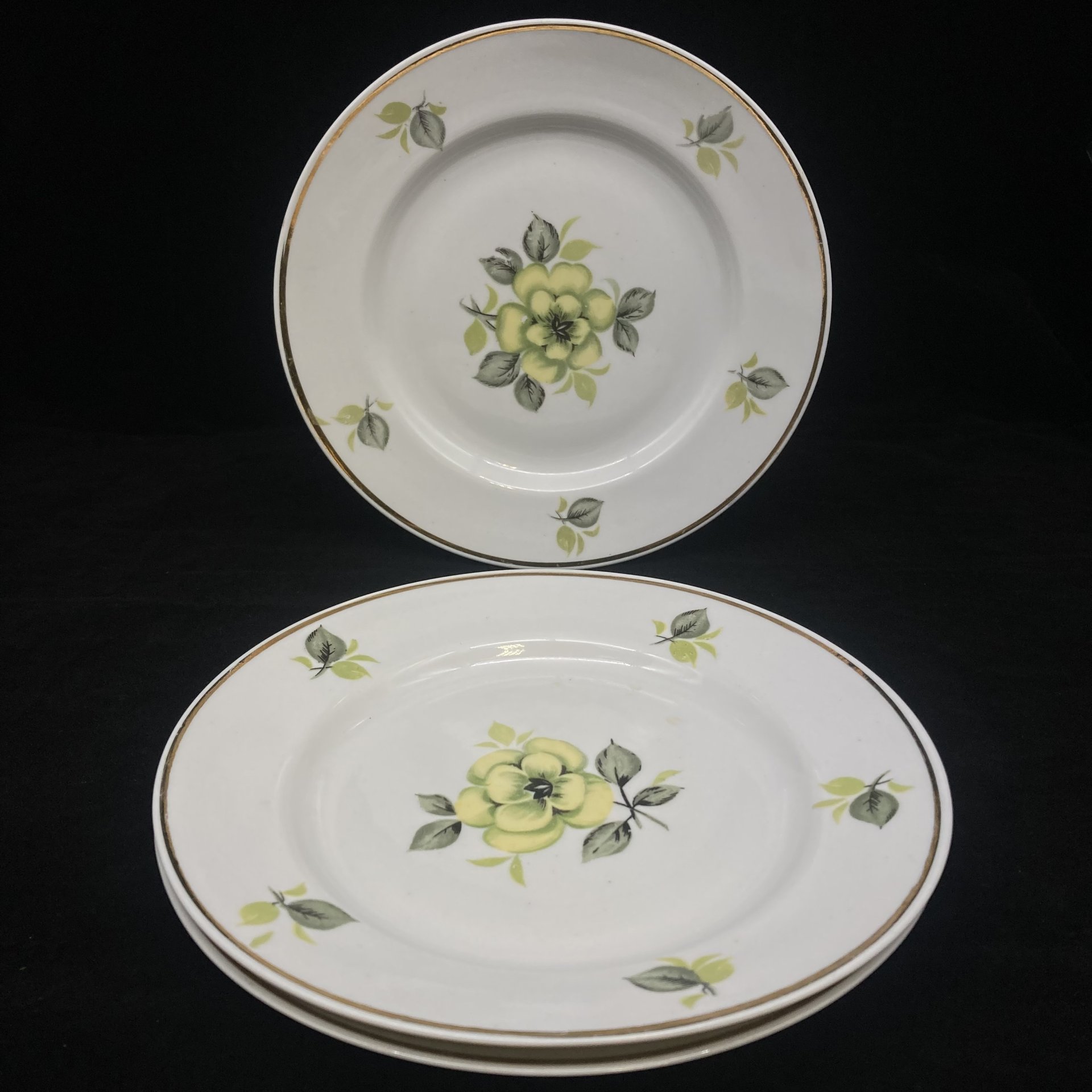 Набор из 3 десертных тарелок с цветочным декором, фарфор, Фарфоровый ...