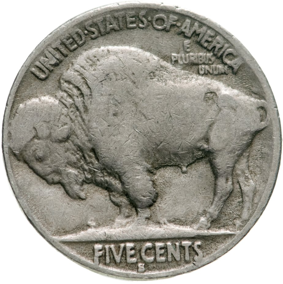 Монета США 5 центов 1929 "Buffalo Nickel" S стоимостью 450 руб.
