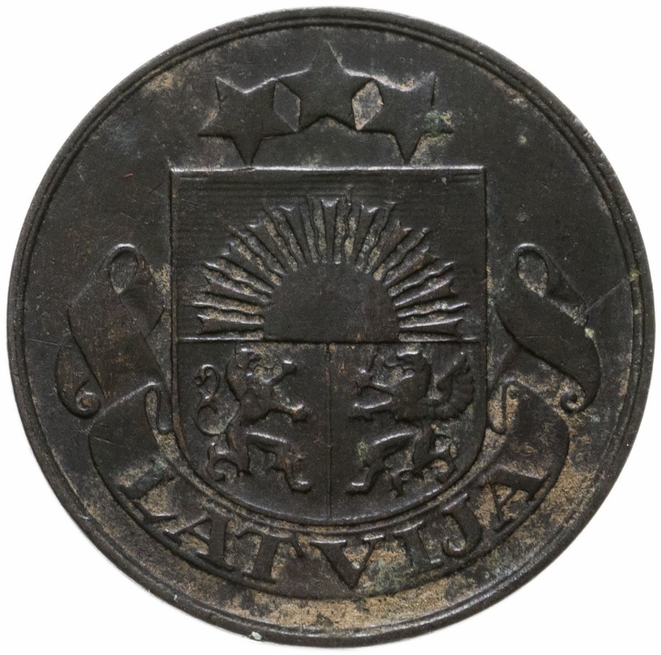 Монета Латвия 2 сантима (santimi) 1928 стоимостью 551 руб.
