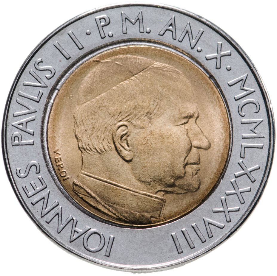 Монета Ватикан 500 лир 1988 "Троица" стоимостью 846 руб.