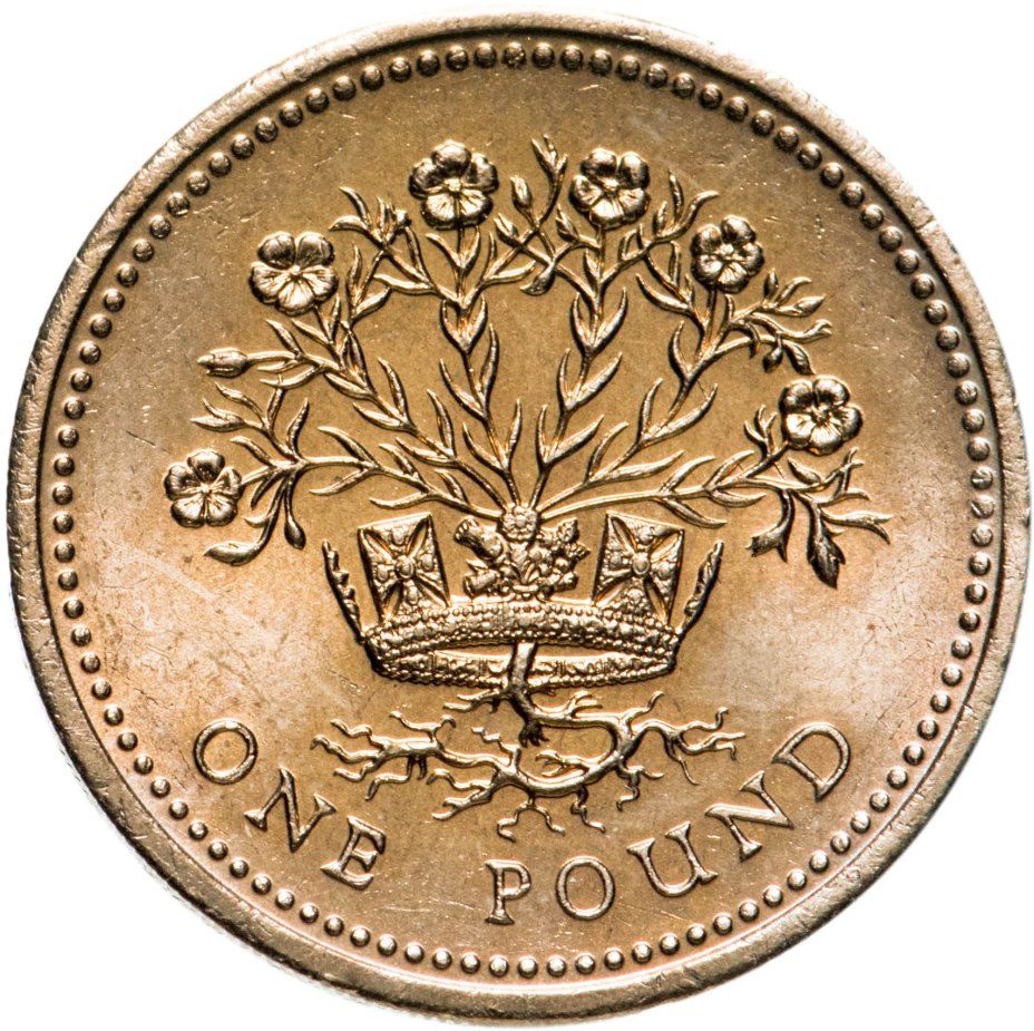 Монета Великобритания 1 фунт (pound) 1991 стоимостью 1366 руб.