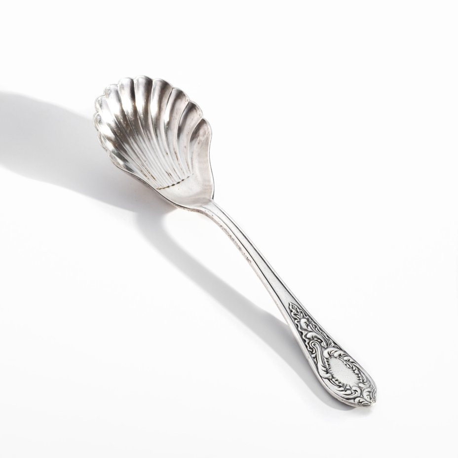 Ложка для икры с черпалом в виде раковины, мельхиор, Киевский завод им ...