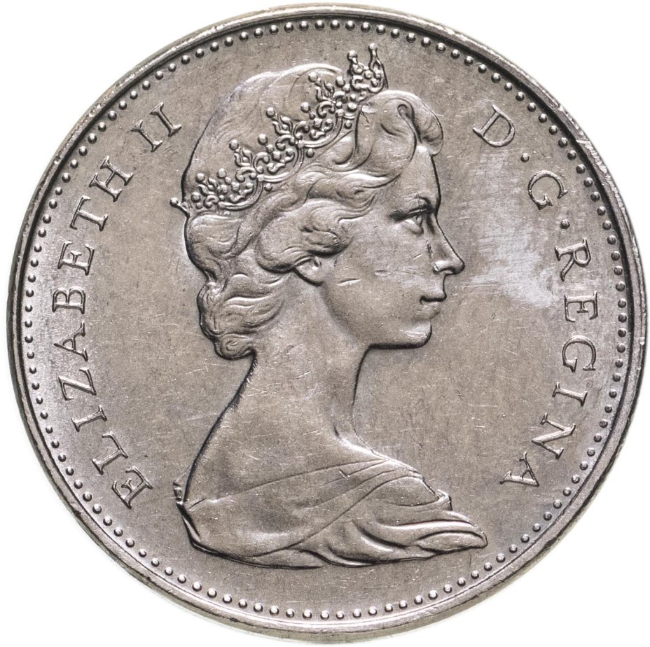 Монета Канада 5 центов (cents) 1973 стоимостью 256 руб.