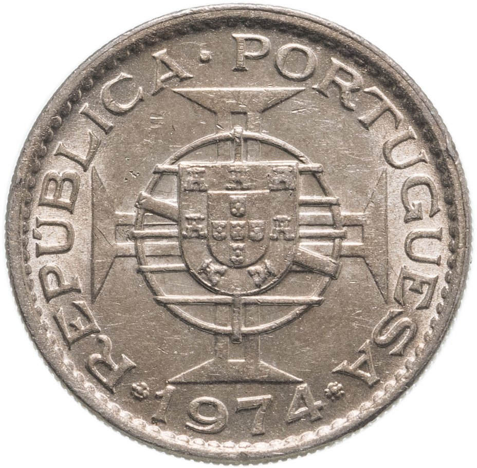 Монета Ангола 2,5 эскудо (escudos) 1974 стоимостью 1162 руб.