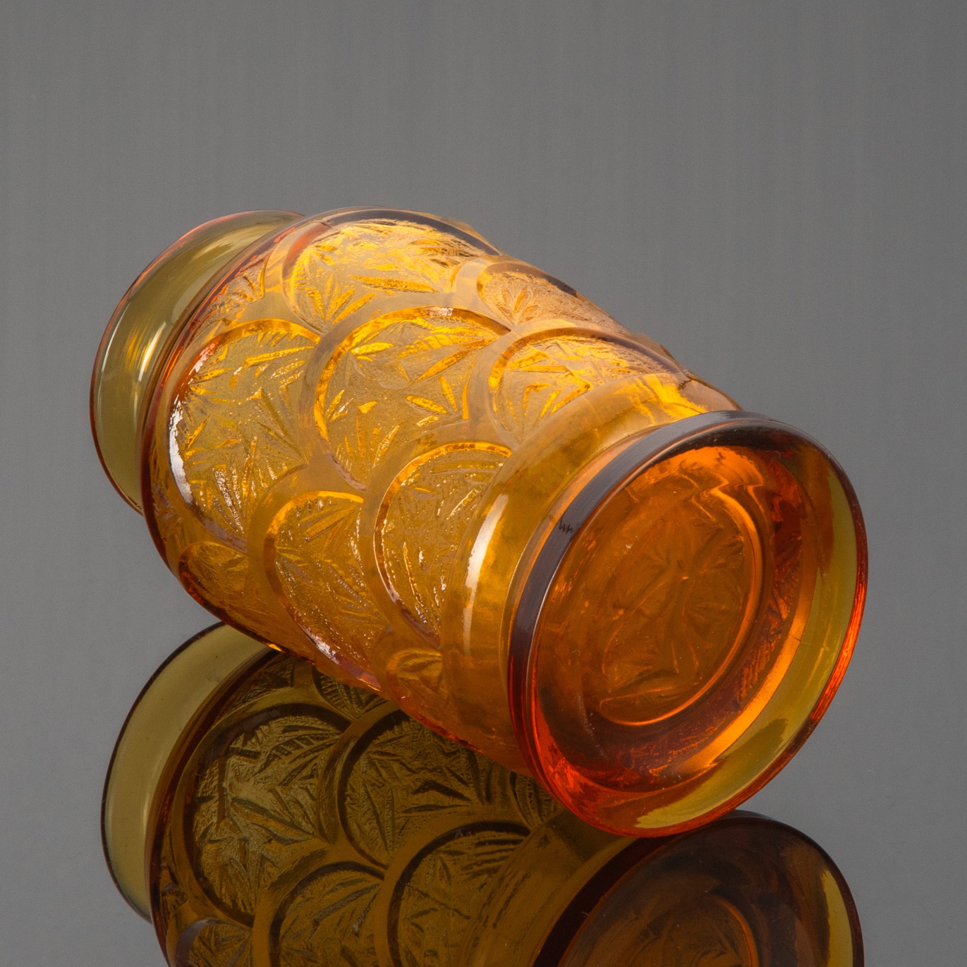 Миниатюрная ваза янтарного цвета в стиле Ар-Деко, стекло, luxval ...