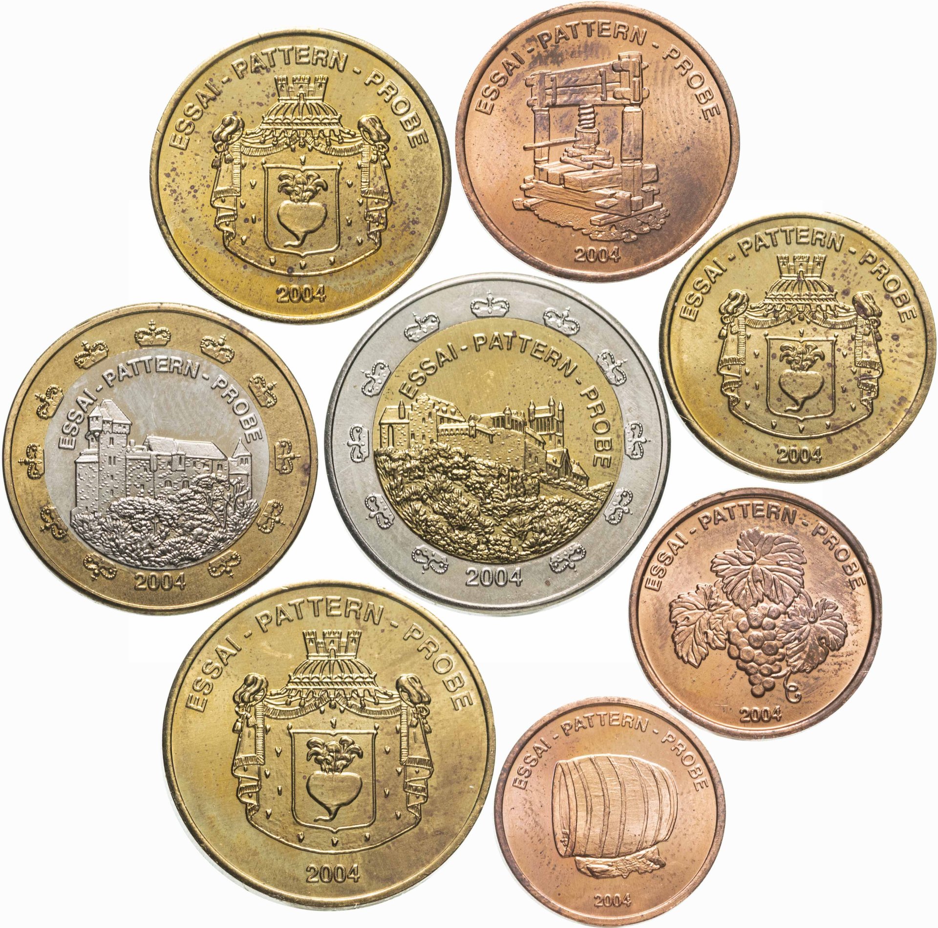 Евросоюз набор из 8 жетонов евро (euro-token) 2004 стоимостью 2116 руб.