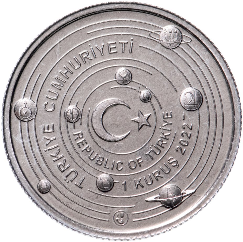 Монета Турция 1 куруш 2022 Планеты Солнечной системы - Земля стоимостью ...