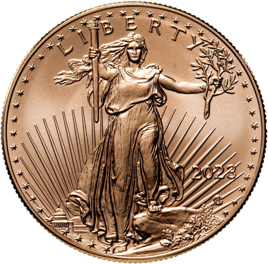 Монета США 50 долларов (dollars) 2023 "Американский золотой орёл ...