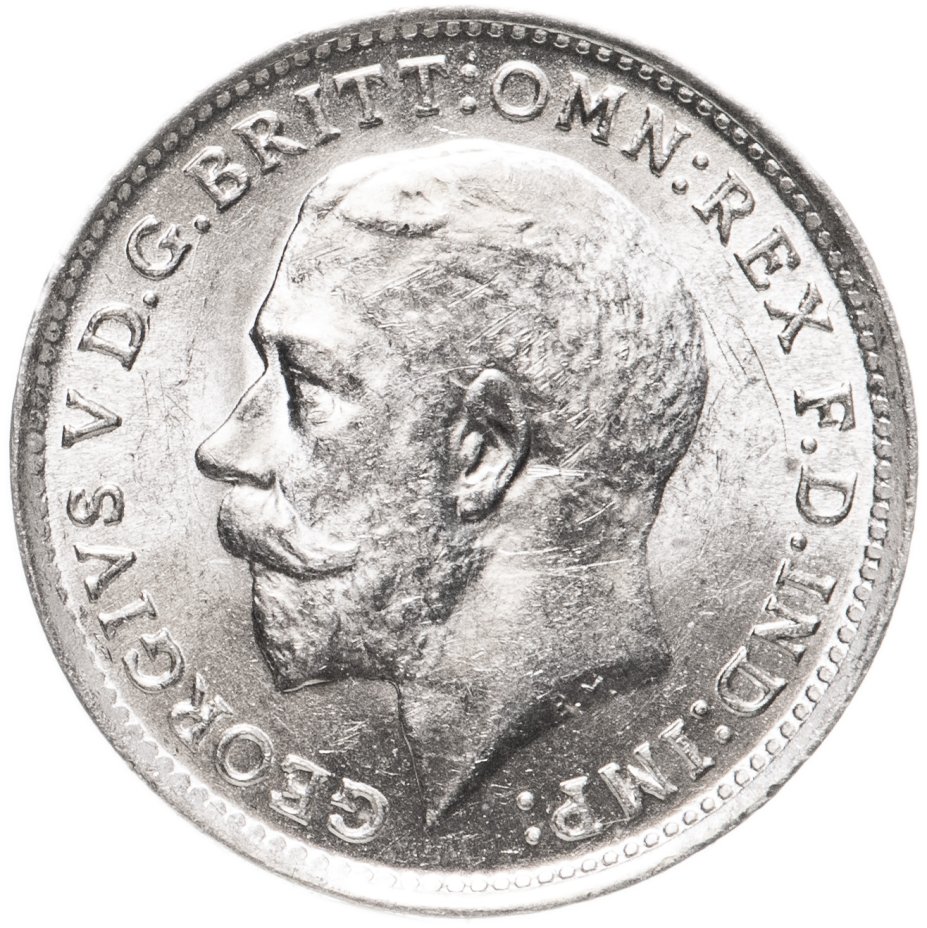 Монета Великобритания 3 пенса (pence) 1916 стоимостью 1846 руб.
