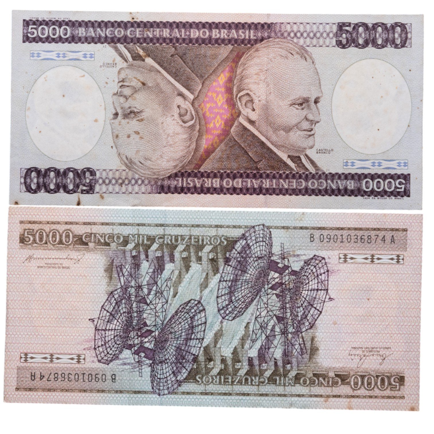 Банкнота Бразилия 5000 крузейро 1981-1985 (1984) года (Pick 202с ...