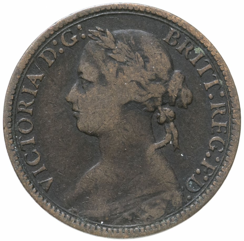 Монета Великобритания 1 фартинг (farthing) 1876 стоимостью 980 руб.