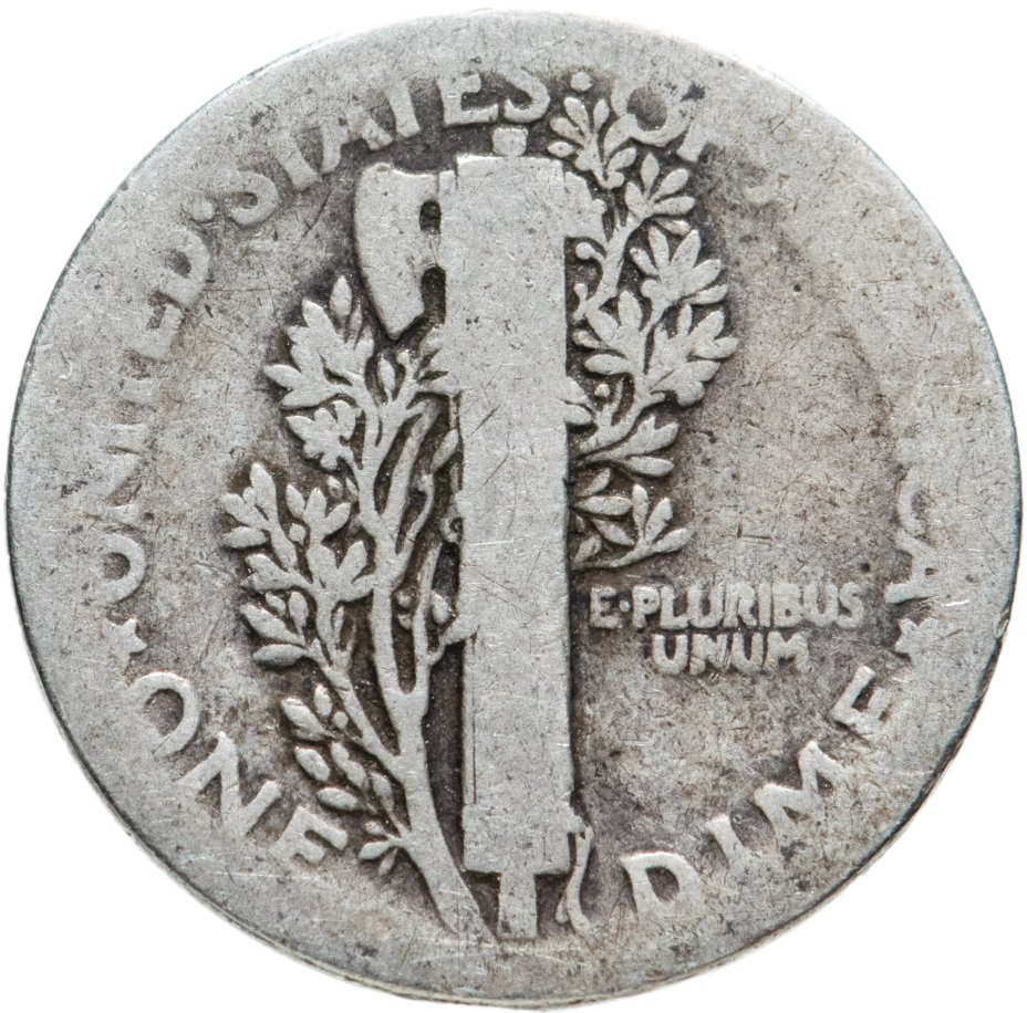 Монета США 10 центов (дайм, one dime) 1917 стоимостью 596 руб.