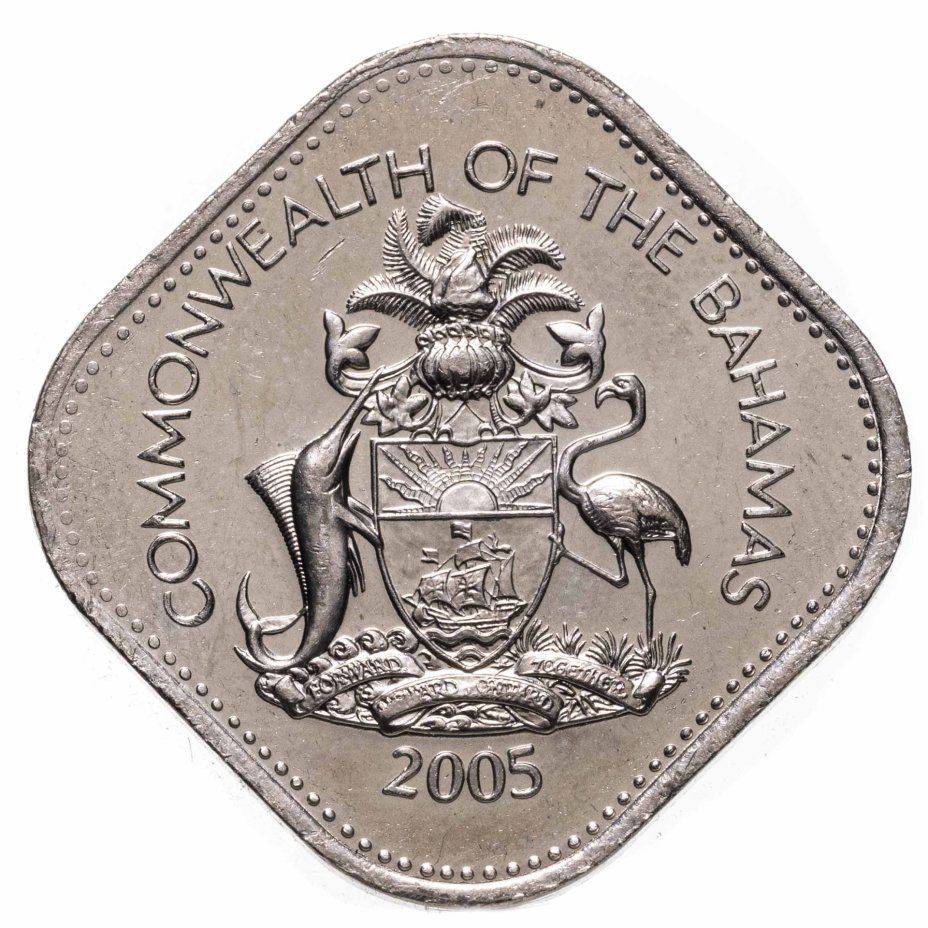 Монета багамы 15 центов (cents) 2005 стоимостью 204 руб.