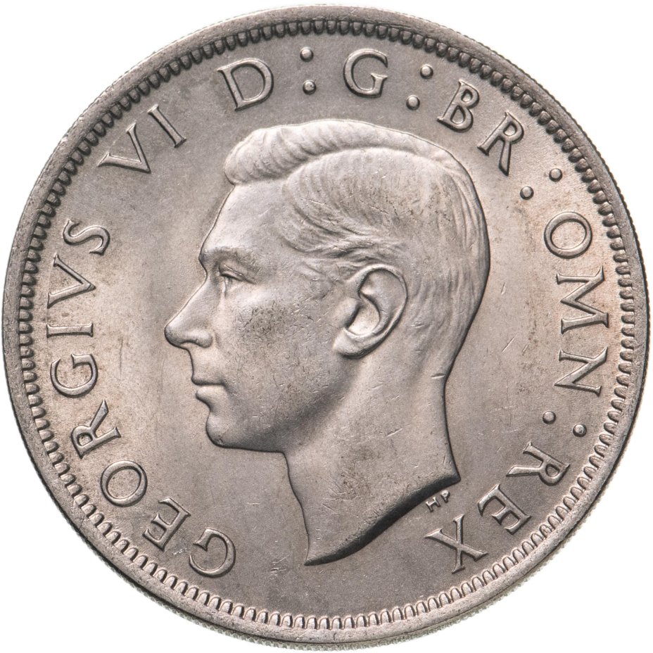 Монета Великобритания 1/2 кроны 1949 стоимостью 950 руб.
