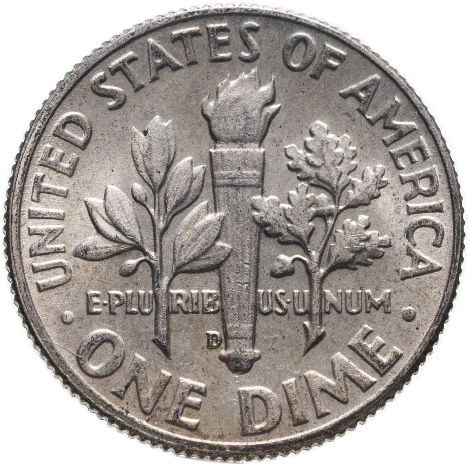 Монета США 10 центов (дайм, one dime) 1964 "Silver Roosevelt Dime ...