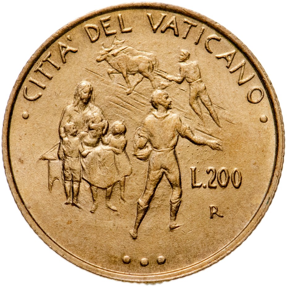 Монета Ватикан 200 лир (lire) 1995 стоимостью 746 руб.