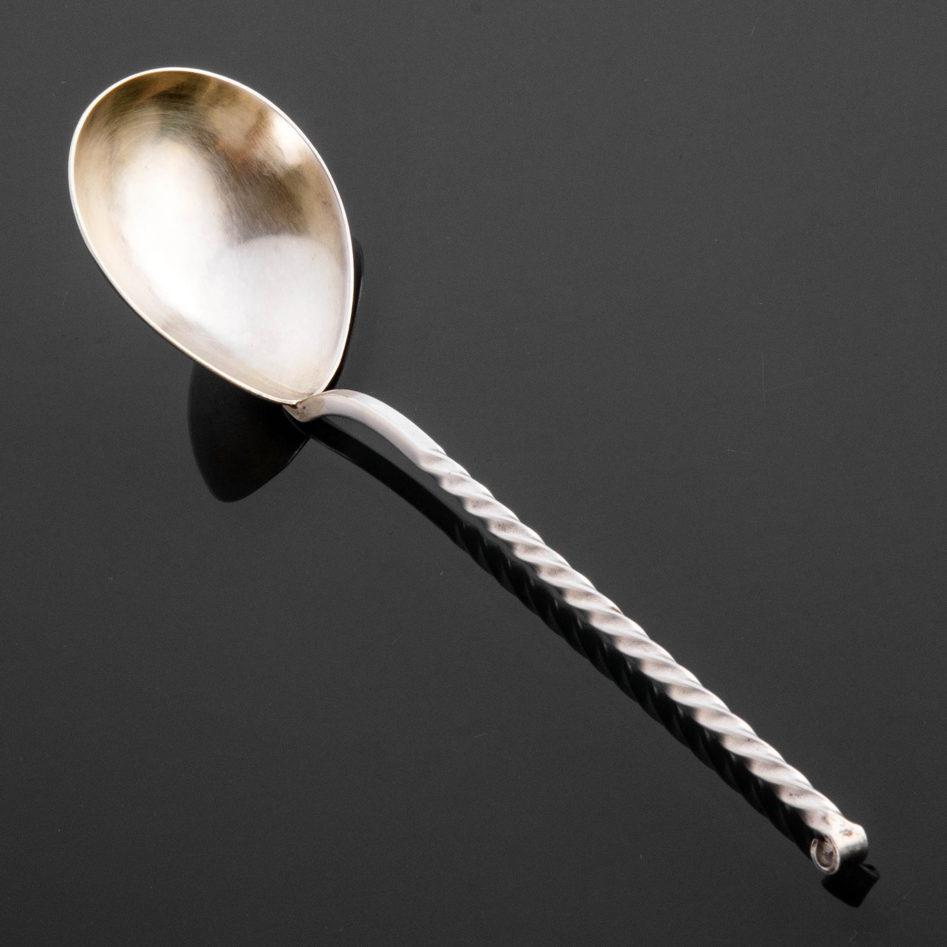 Салатная ложка с витой ручкой, мельхиор (медь-никель), СССР, 1980-1990 ...