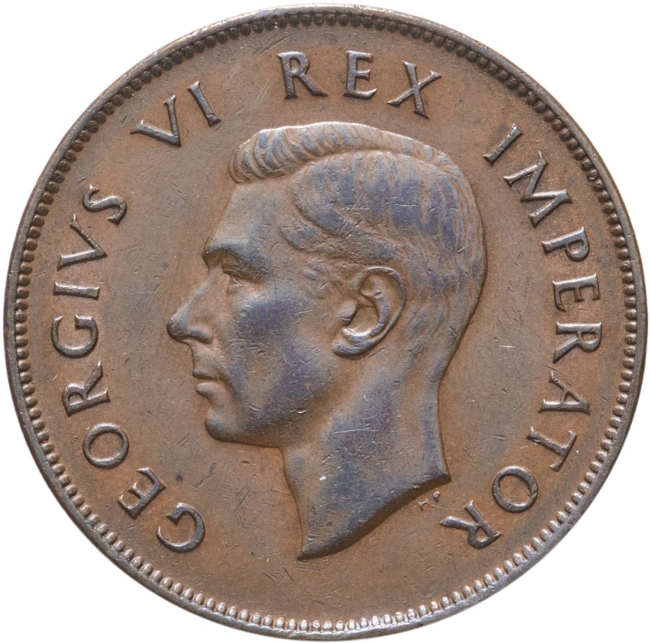 Монета ЮАР 1 пенни (penny) 1941 стоимостью 451 руб.
