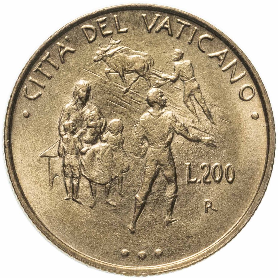 Монета Ватикан 200 лир (lire) 1995 стоимостью 746 руб.