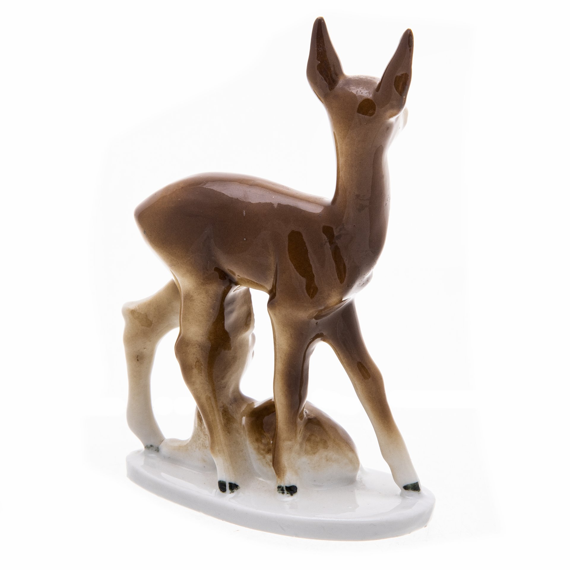 Статуэтка "Лань с детёнышем", фарфор, Carl Scheidig, Gräfenthal, Германия, 1935-1972 гг ...