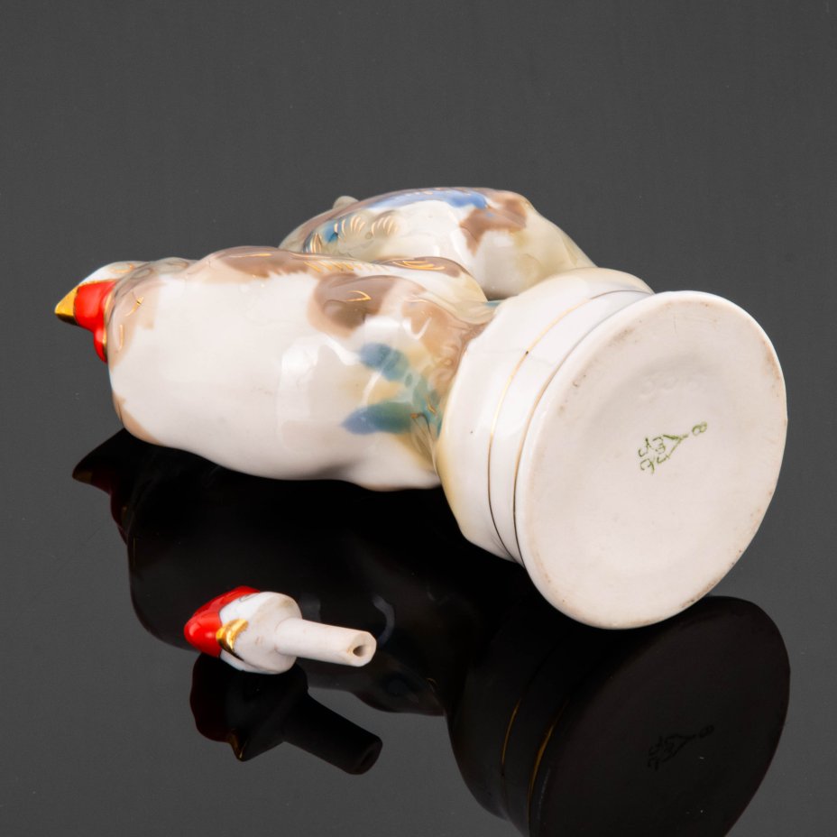 Штоф "Петух", фарфор, роспись, золочение, Городницкий фарфоровый завод ...