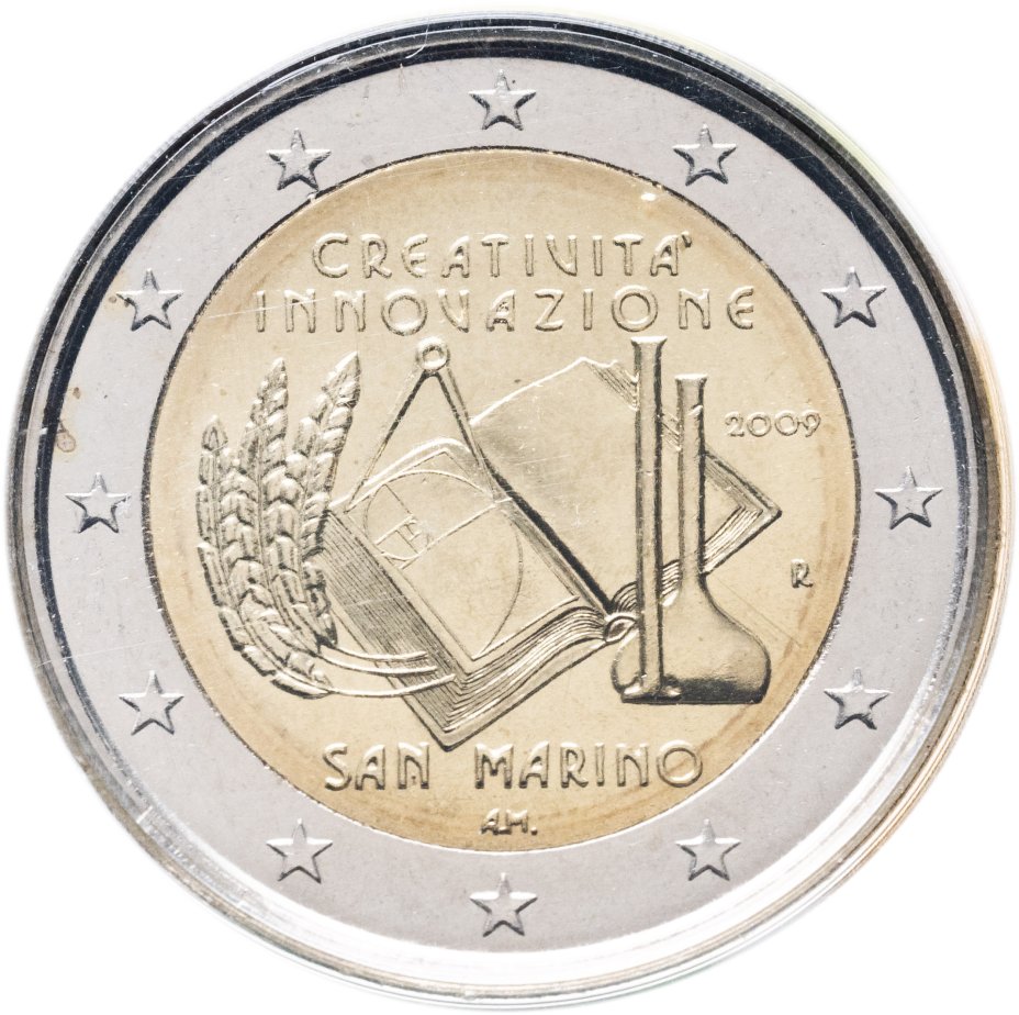 Монета Сан-Марино 2 евро (euro) 2009 Европейский год креатива и ...