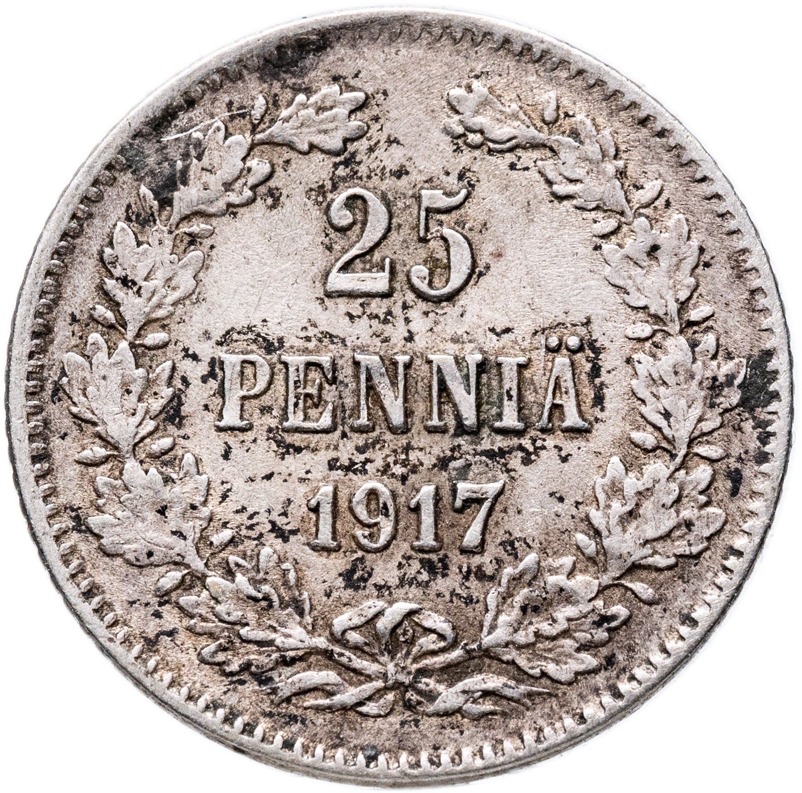 Монета Николая II 25 пенни (pennia) 1917 S Российская Финляндия ...