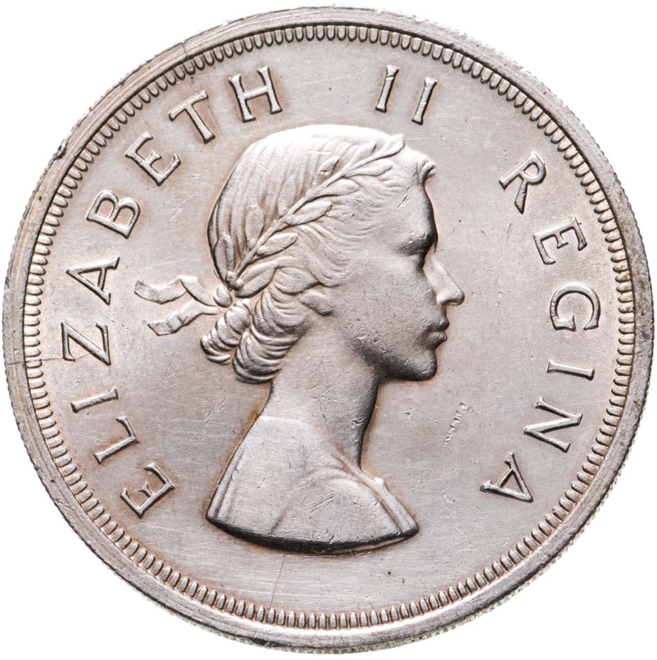 Монета ЮАР 5 шиллингов (shillings) 1958 стоимостью 1796 руб.