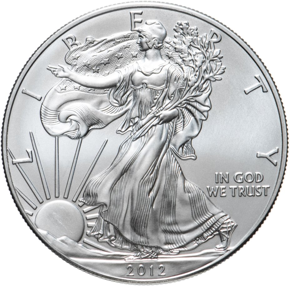 Монета США 1 доллар 2012 "Американский серебряный орёл" стоимостью 5616 ...