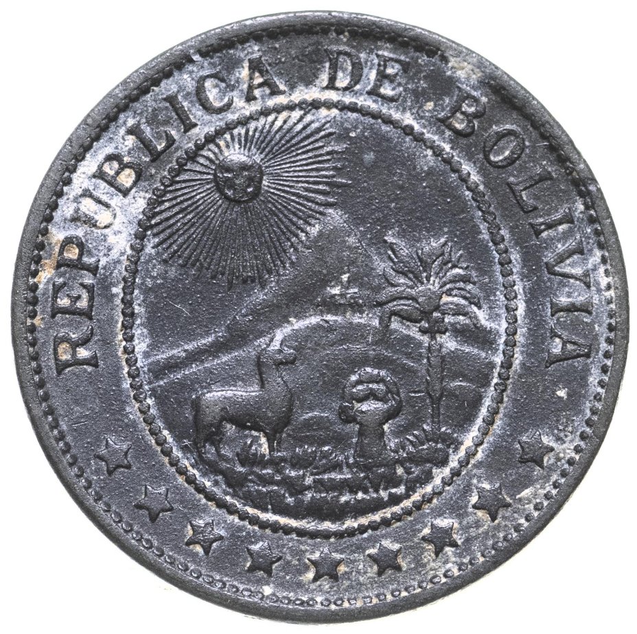 Монета Боливия 20 сентаво (centavos) 1942 стоимостью 695 руб.