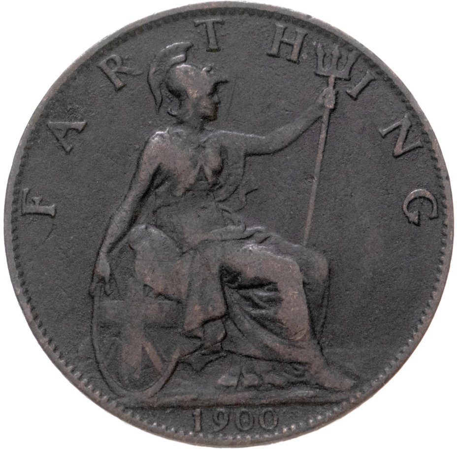 Монета Великобритания 1 фартинг (farthing) 1900 стоимостью 620 руб.