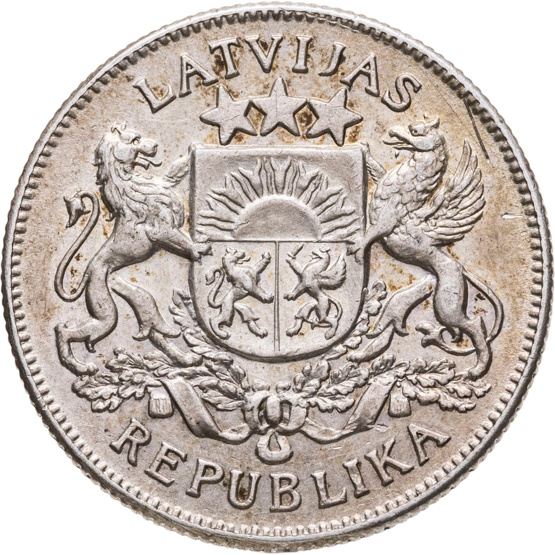 Монета Латвия 2 лата (lati) 1925 стоимостью 1830 руб.