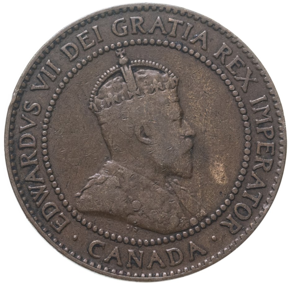 Монета Канада 1 цент (cent) 1909 стоимостью 770 руб.