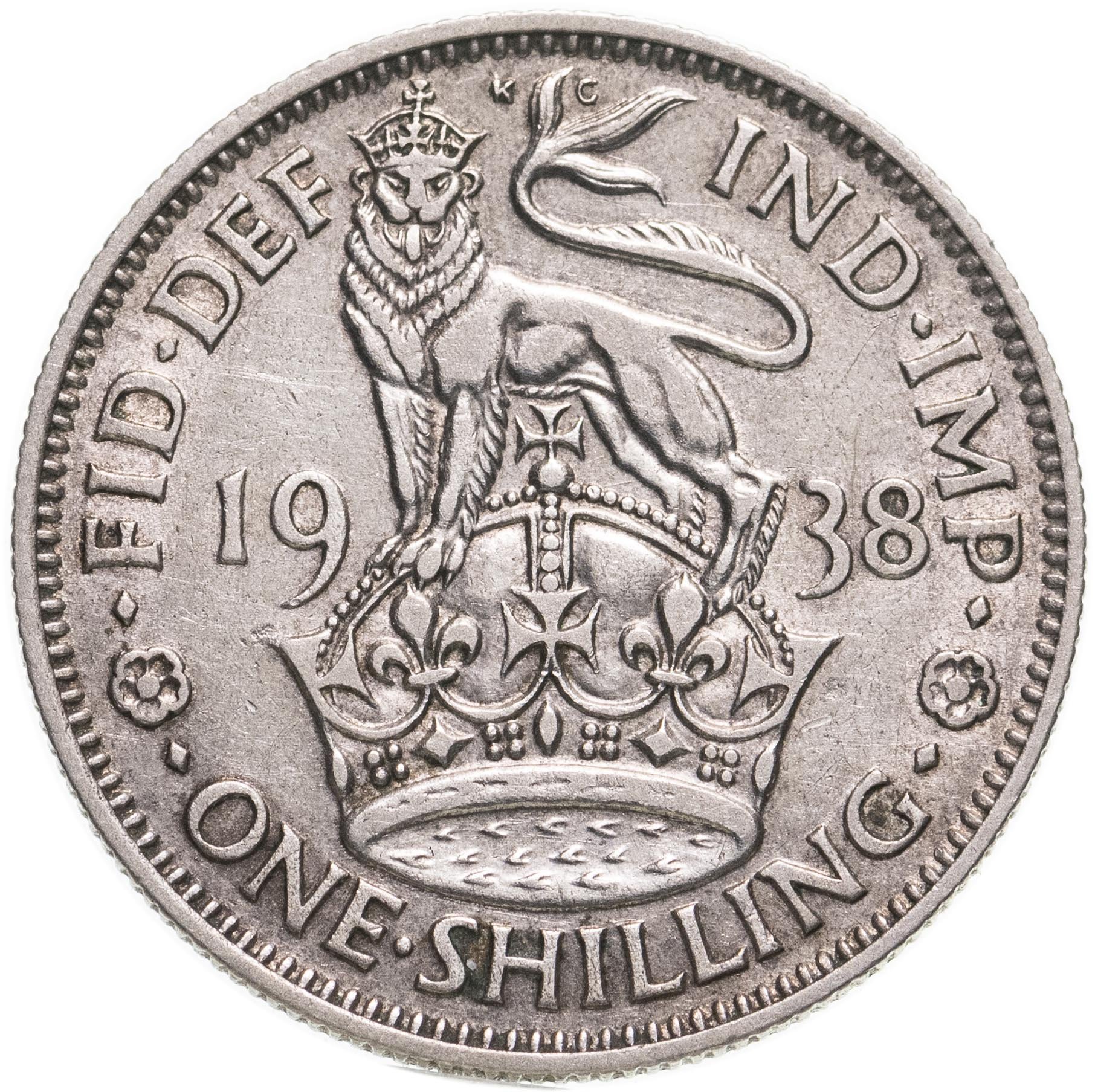 Монета Великобритания 1 шиллинг (shilling) 1938 стоимостью 1080 руб.